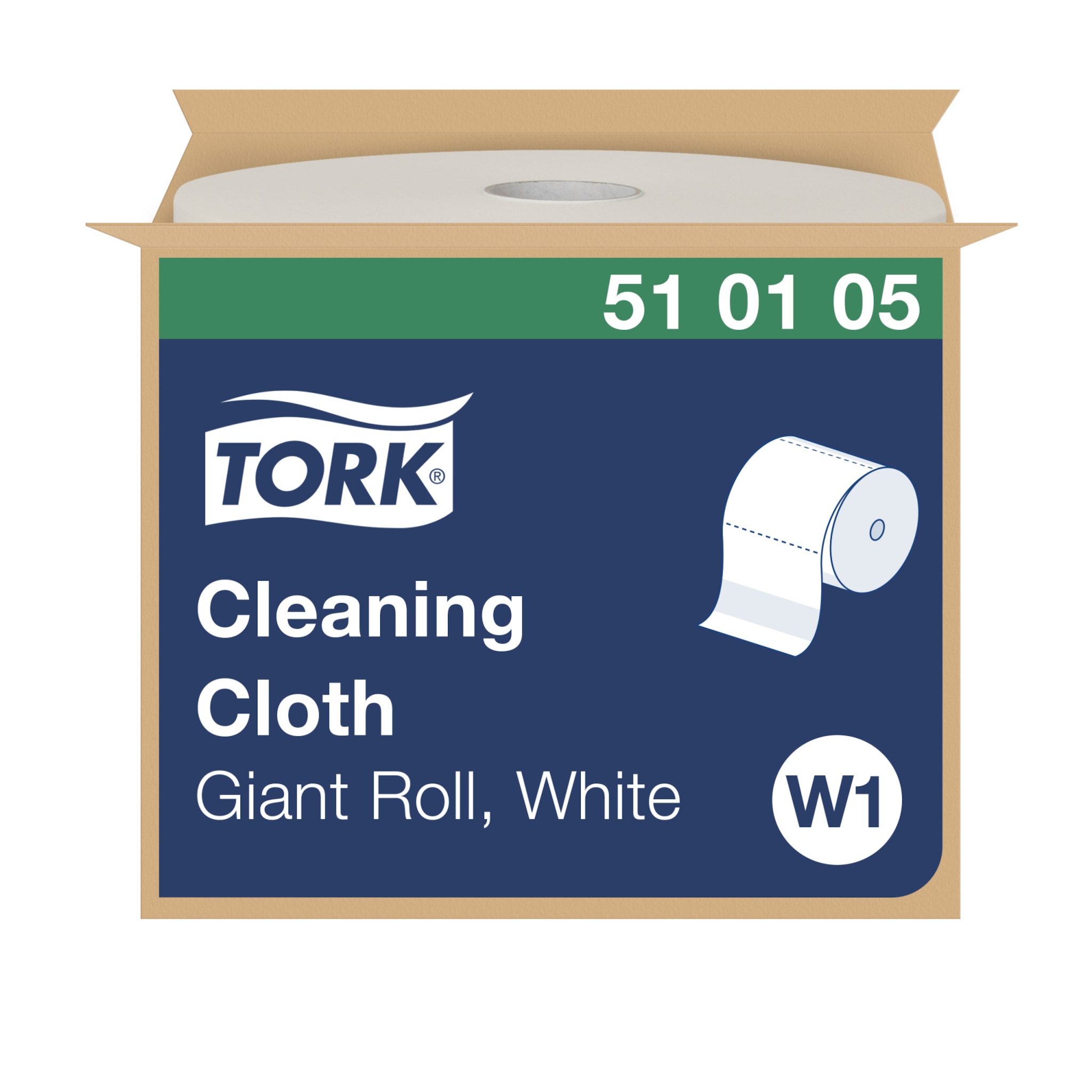 Tork Light Duty Cleaning Cloth Giant Roll White W1